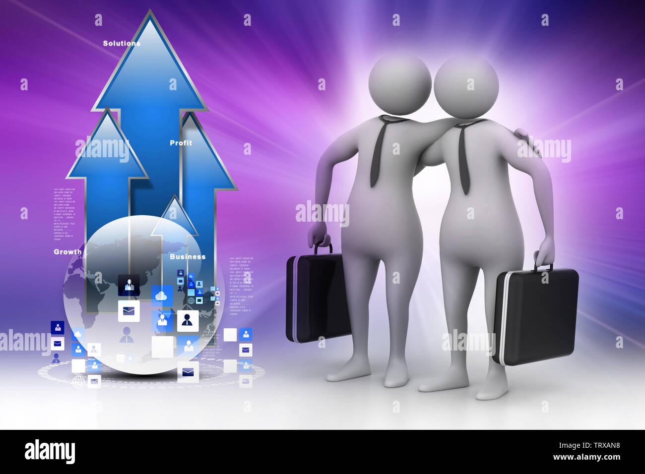 Two business people with briefcase Stock Photo - Alamy