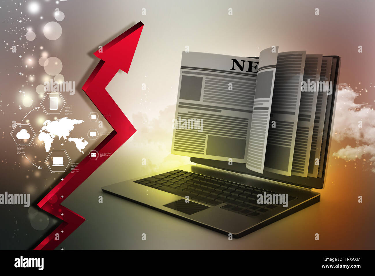 News through a laptop screen concept for online news Stock Photo - Alamy