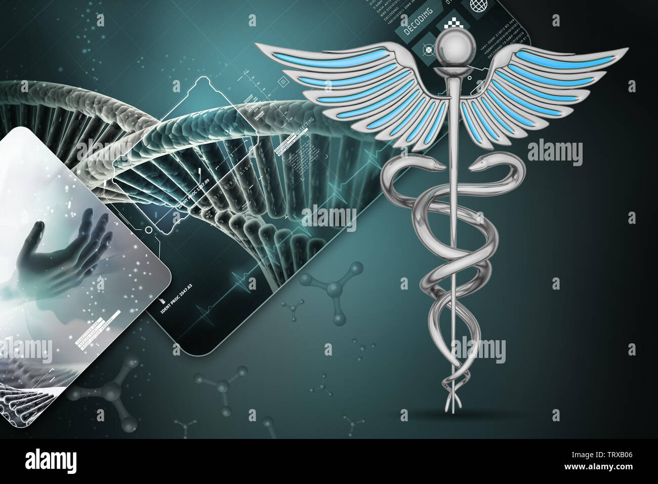 caduceus medical symbol Stock Photo - Alamy