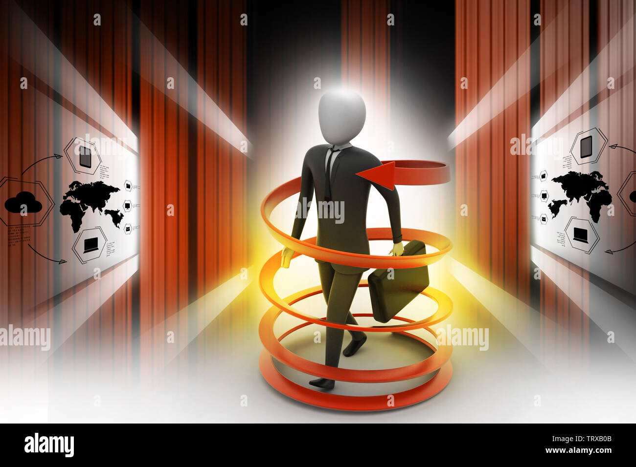 3d man business success concept Stock Photo - Alamy