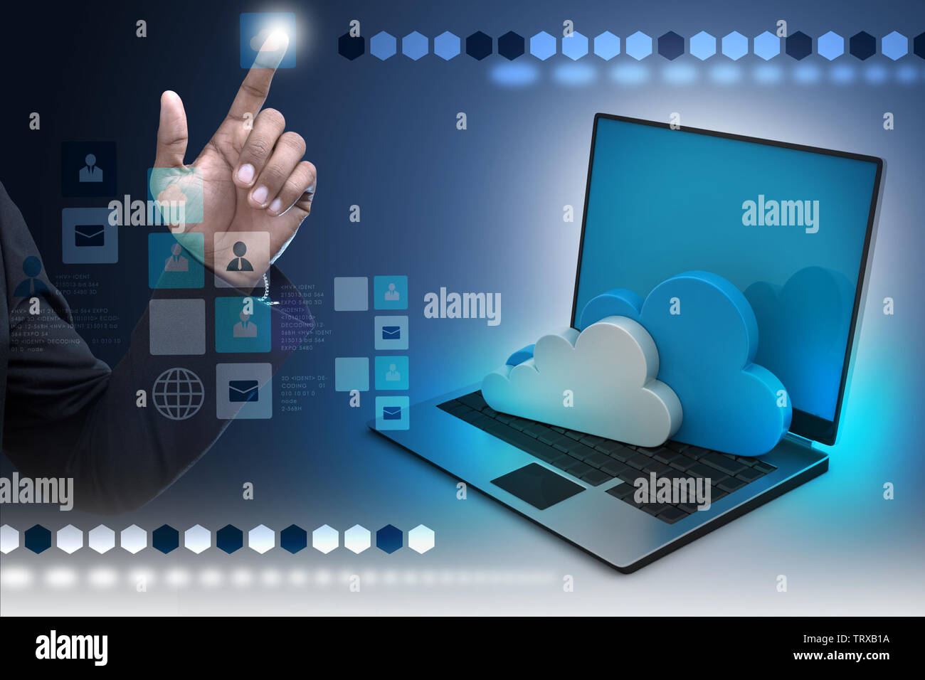 laptop showing concept of cloud computing Stock Photo - Alamy