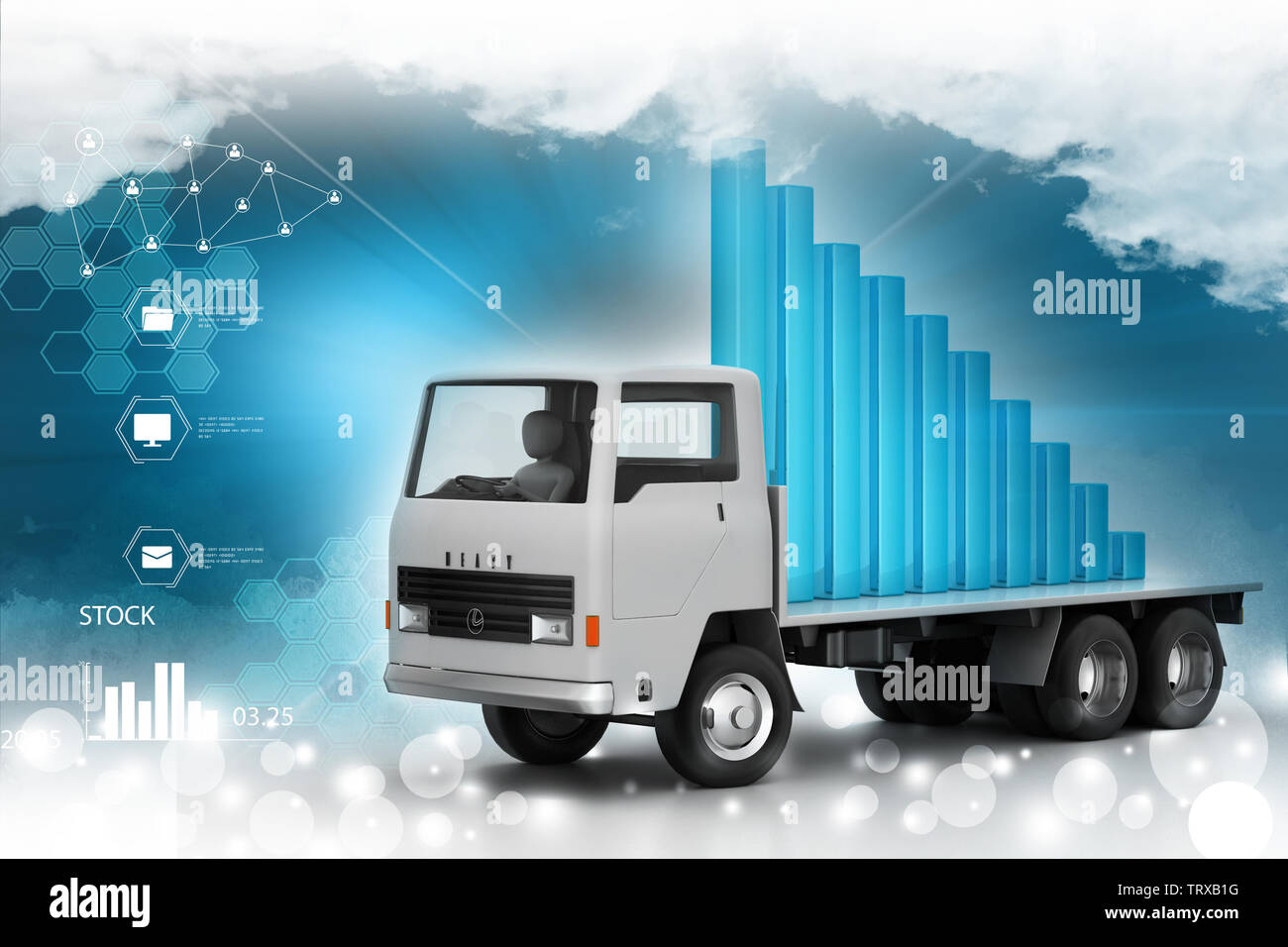 Transportation of business graph in truck Stock Photo - Alamy