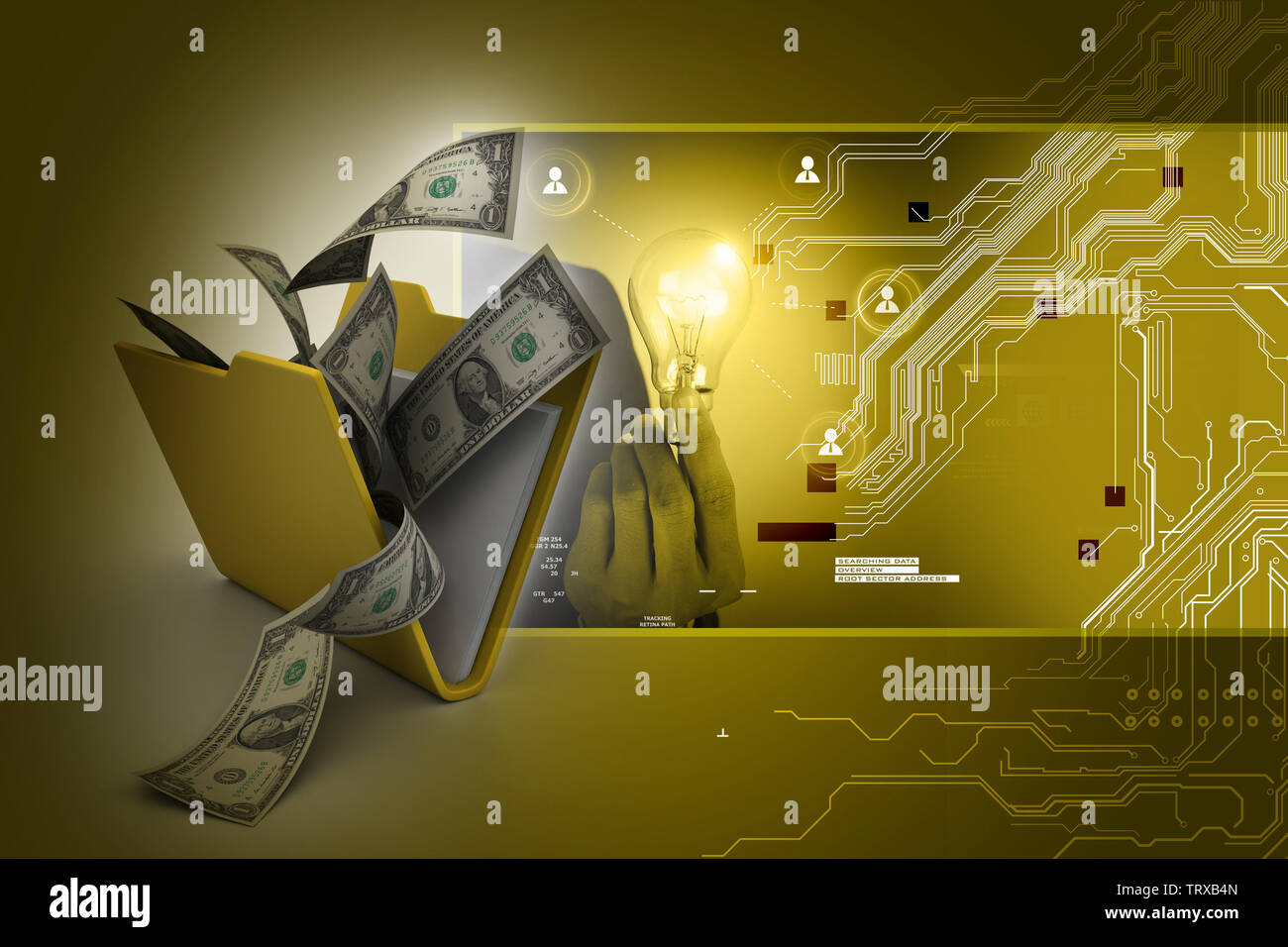 File folder with currency Stock Photo - Alamy