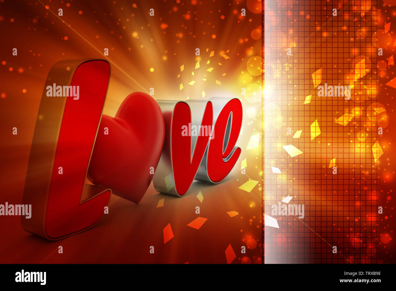 red love heart, valentines day concept Stock Photo - Alamy