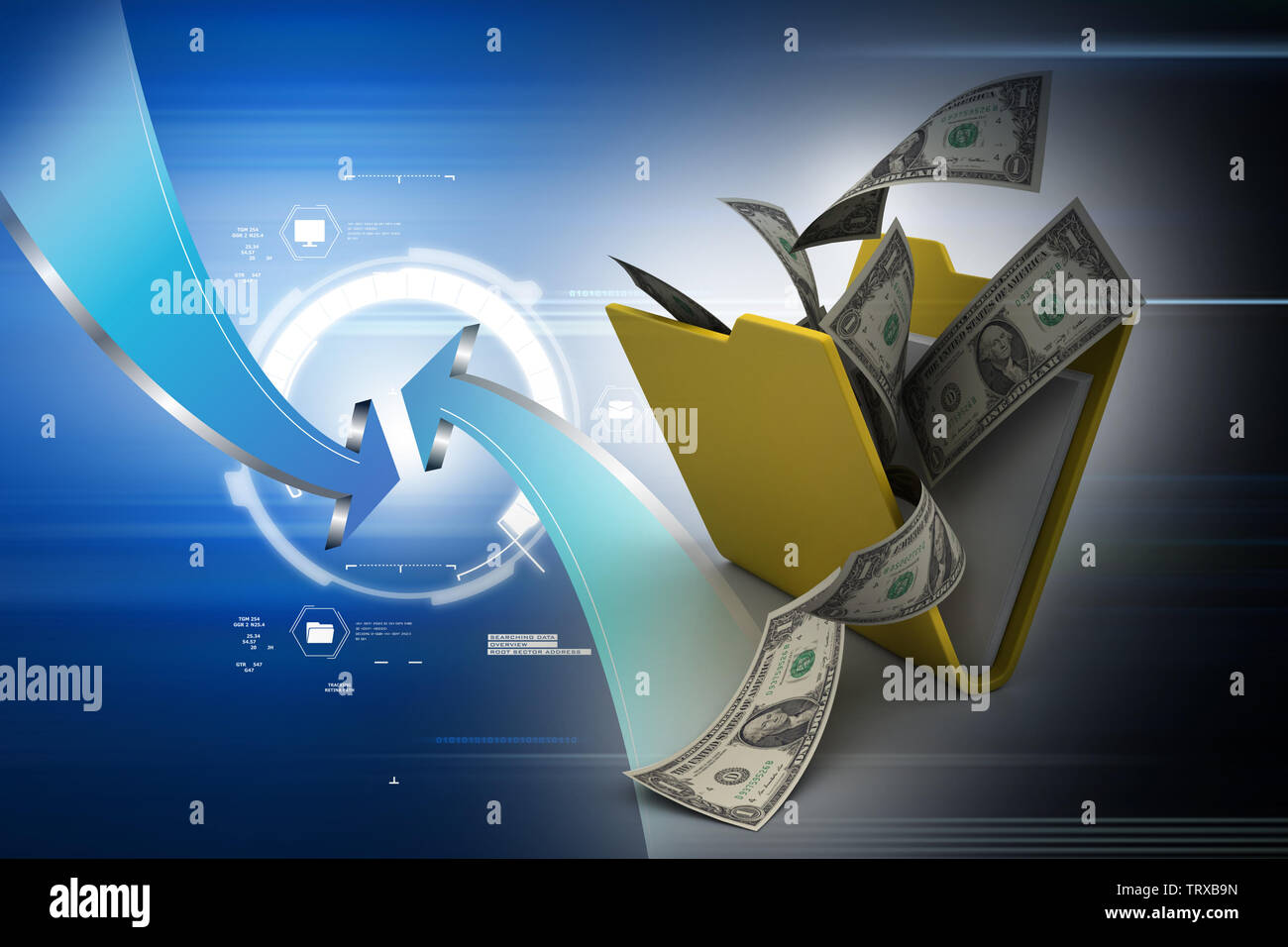 File folder with currency Stock Photo - Alamy