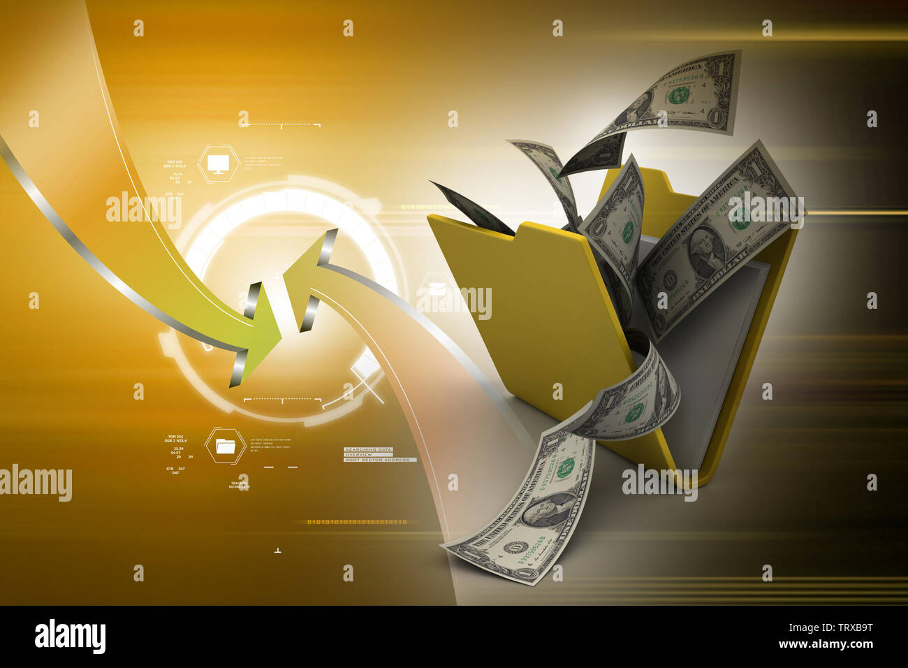 File folder with currency Stock Photo - Alamy