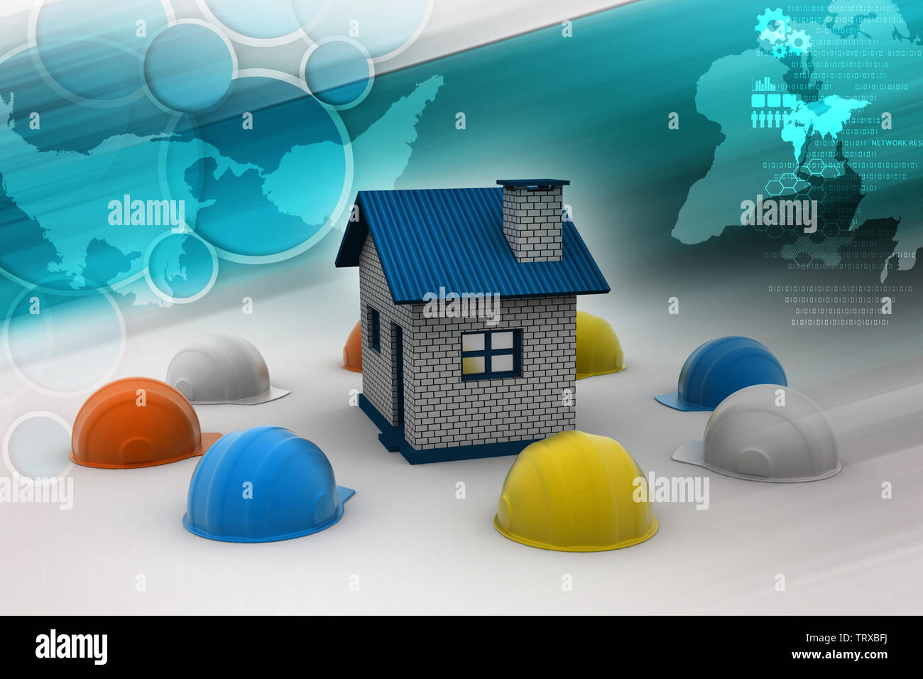 safety helmet use for construction home Stock Photo - Alamy