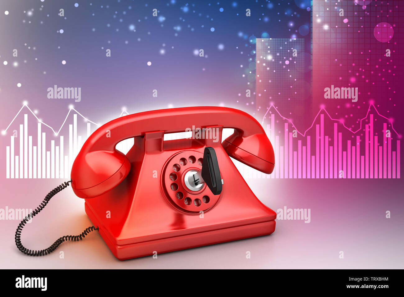 Old fashioned phone lock with key Stock Photo - Alamy