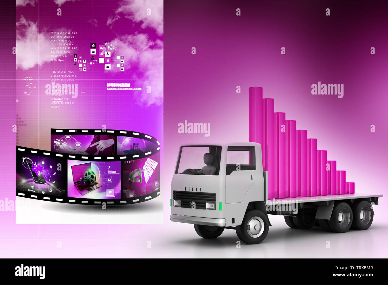Transportation of business graph in truck Stock Photo - Alamy