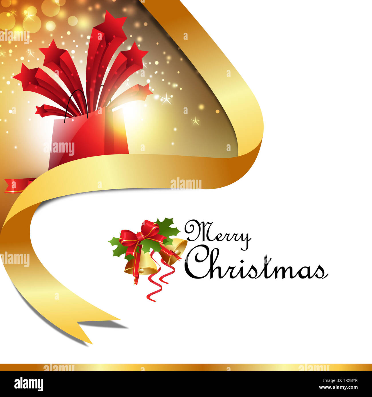 Christmas bells with ribbon Stock Photo - Alamy
