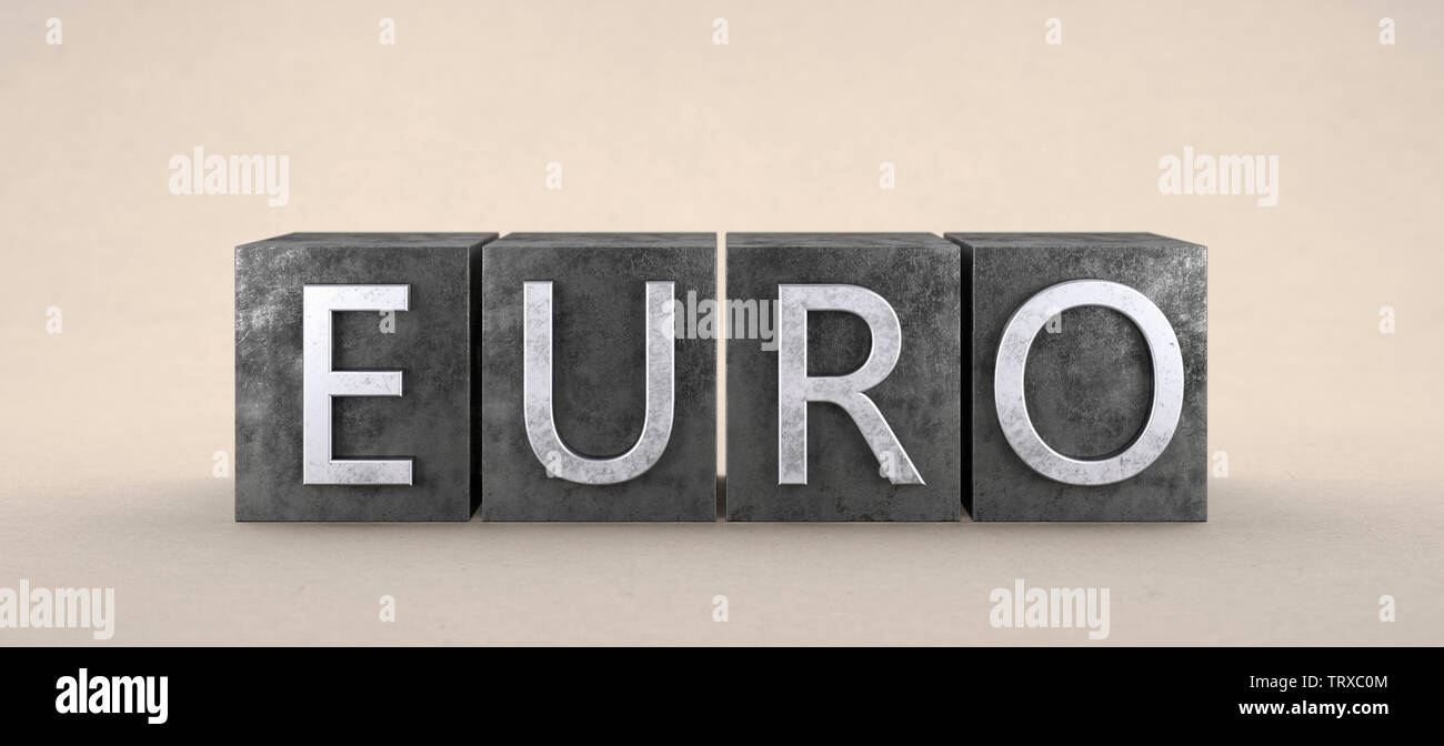 euro symbol on metal stamp - Illustration Stock Photo - Alamy