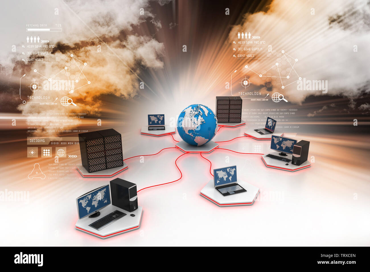 Cloud globe computer cable hi-res stock photography and images - Alamy