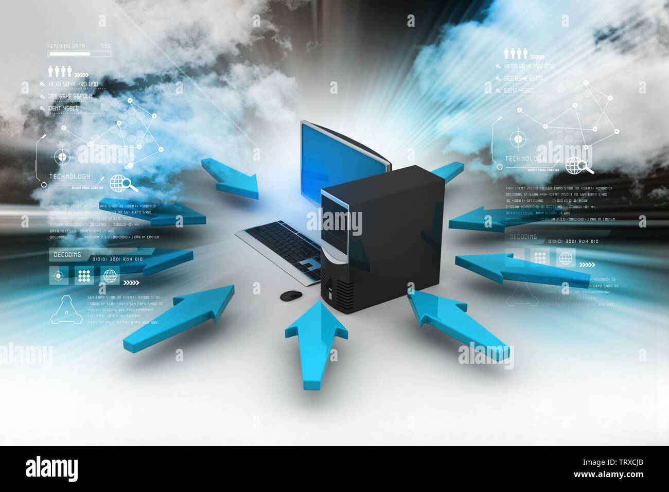 computer around the arrow mark Stock Photo - Alamy