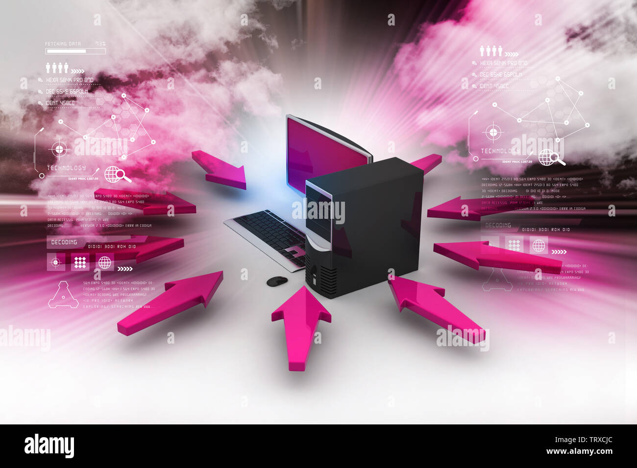 computer around the arrow mark Stock Photo - Alamy
