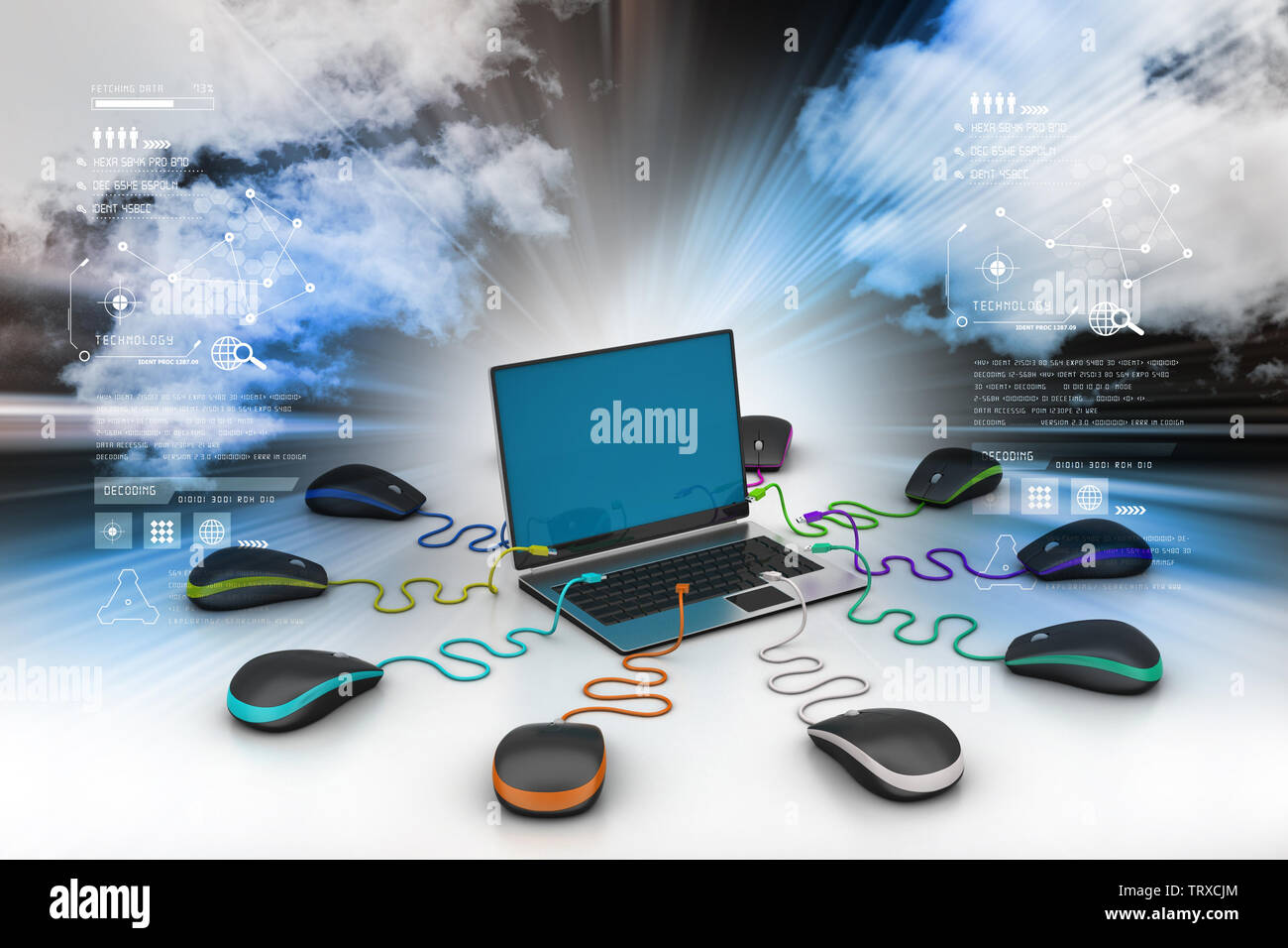 Laptop computer around mouse hi-res stock photography and images - Alamy