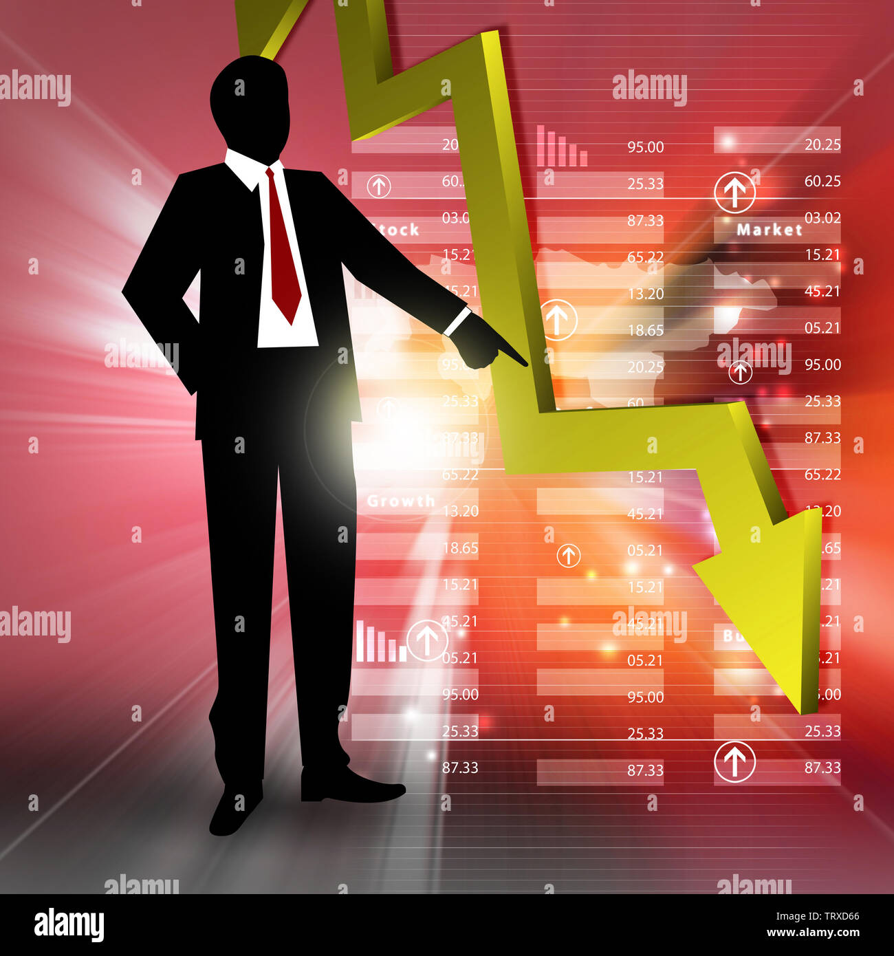 Business man looking financial graph Stock Photo - Alamy
