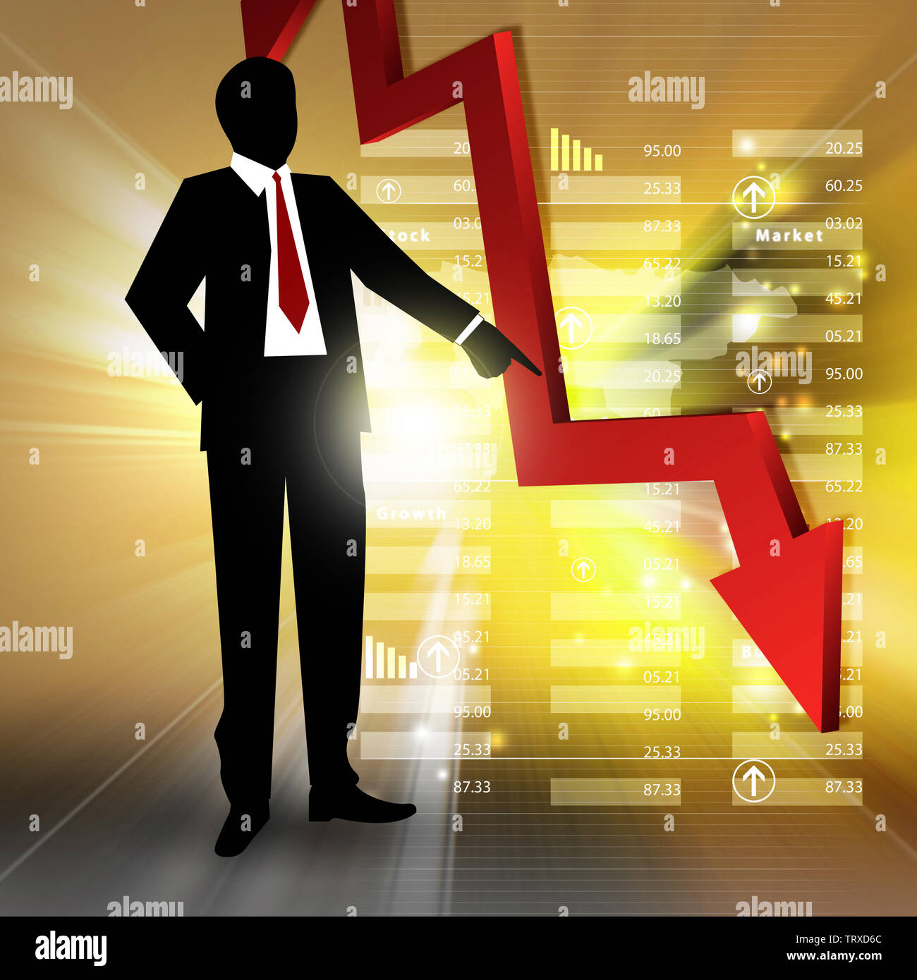 Business man looking financial graph Stock Photo - Alamy
