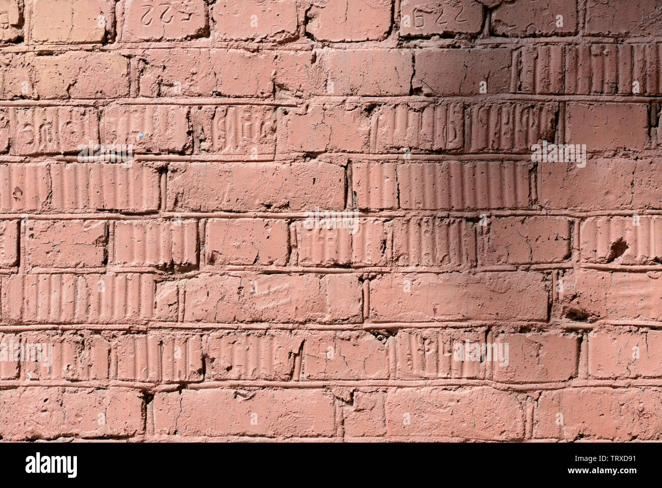Old brick wall brown color painted texture close up. Abstract ...