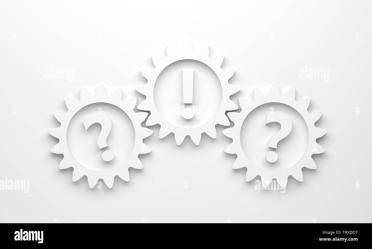question mark with gears - Illustration Stock Photo - Alamy