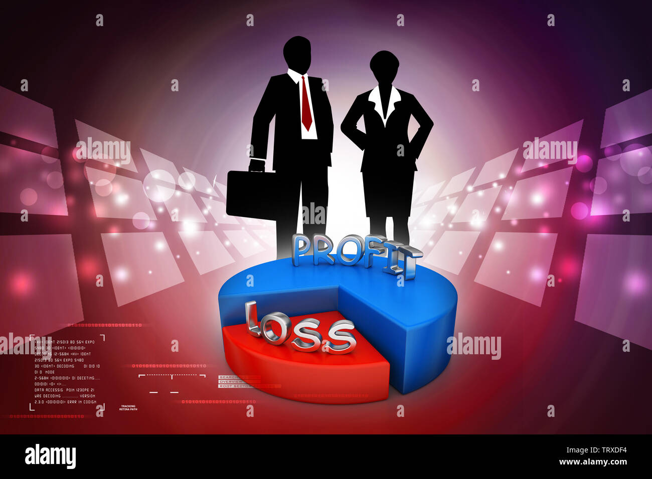 profit and losses pie chart Stock Photo - Alamy