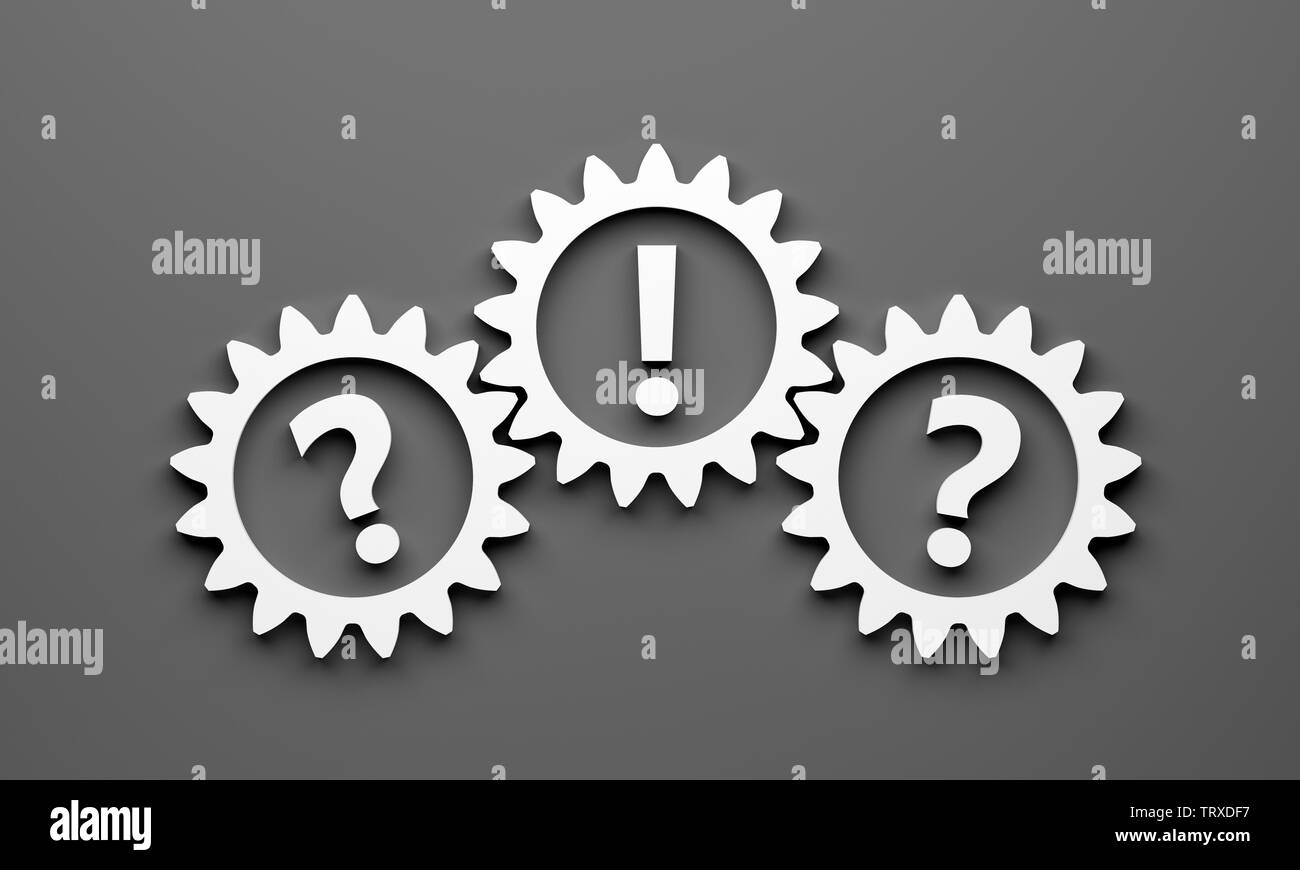 question mark with gears - Illustration Stock Photo - Alamy