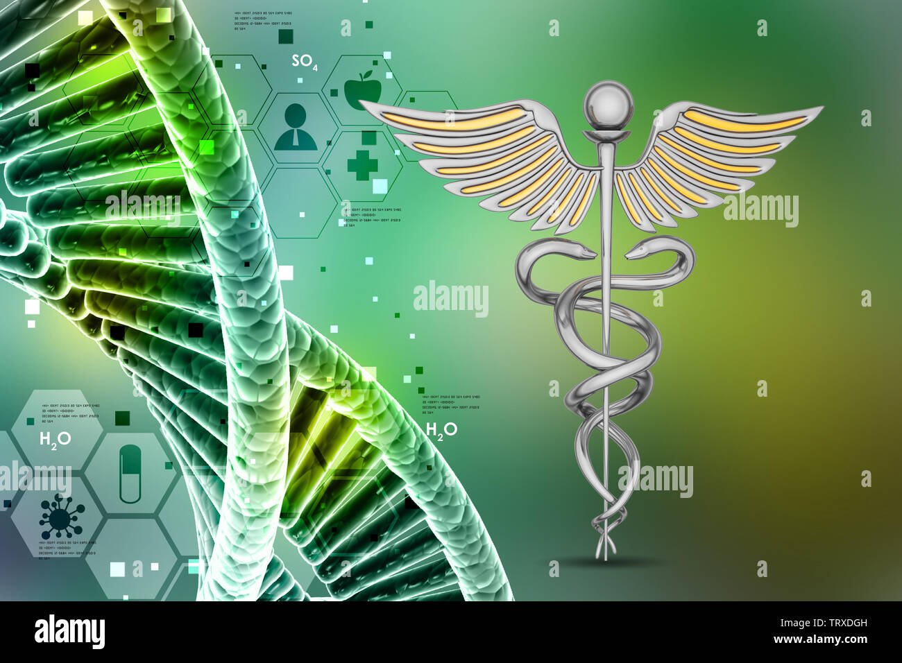 caduceus medical symbol Stock Photo - Alamy