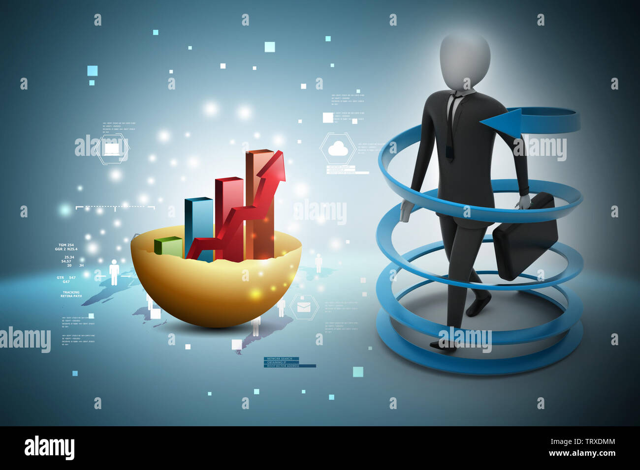 3d man business success concept Stock Photo - Alamy