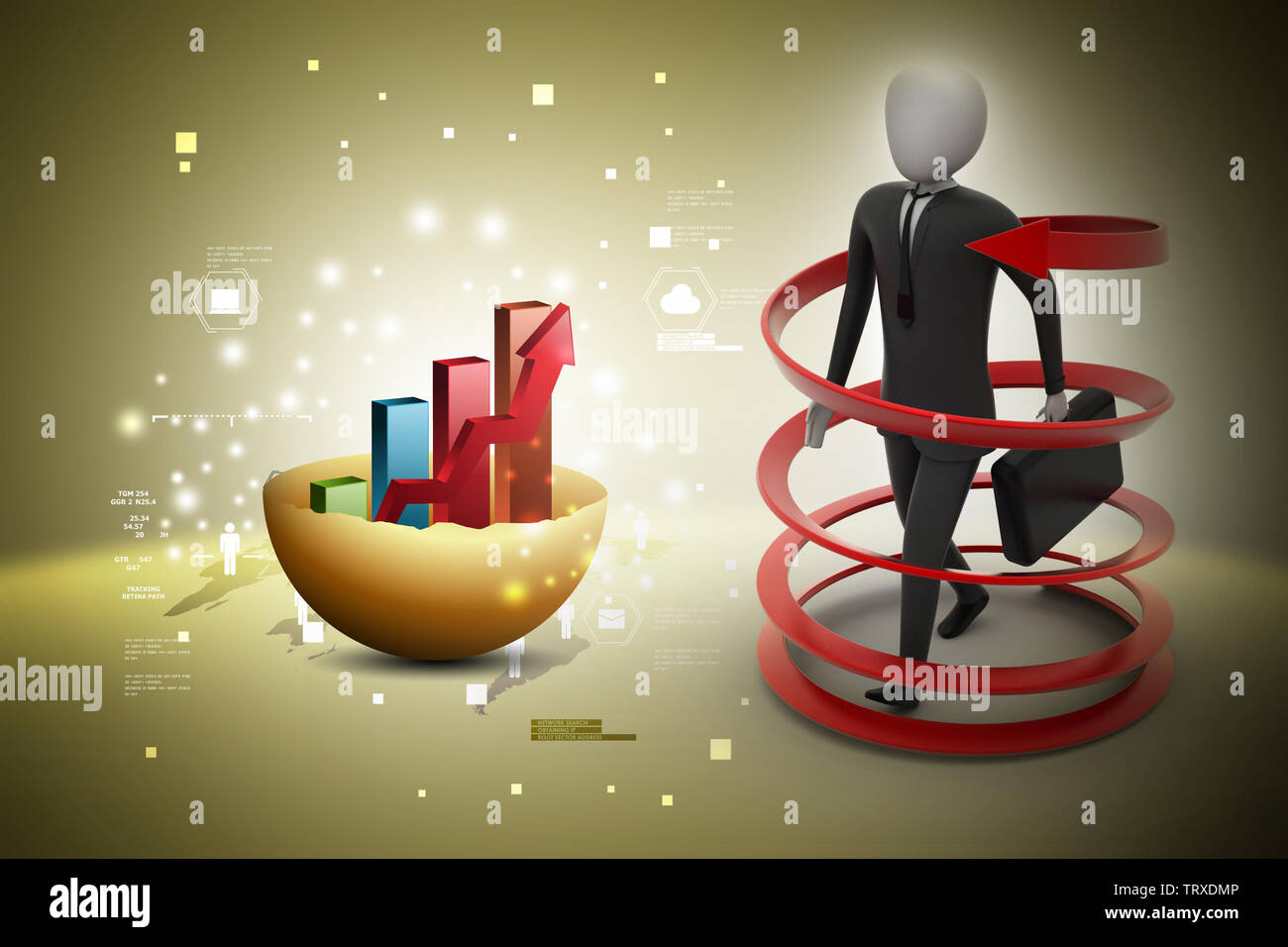 3d man business success concept Stock Photo - Alamy