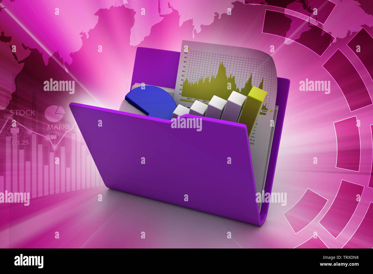 Financial graph in file folder Stock Photo - Alamy