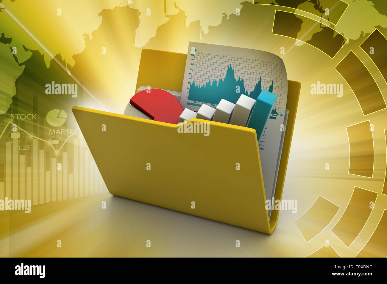 Financial graph in file folder Stock Photo - Alamy