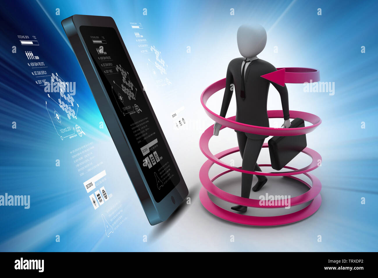 3d man business success concept Stock Photo - Alamy