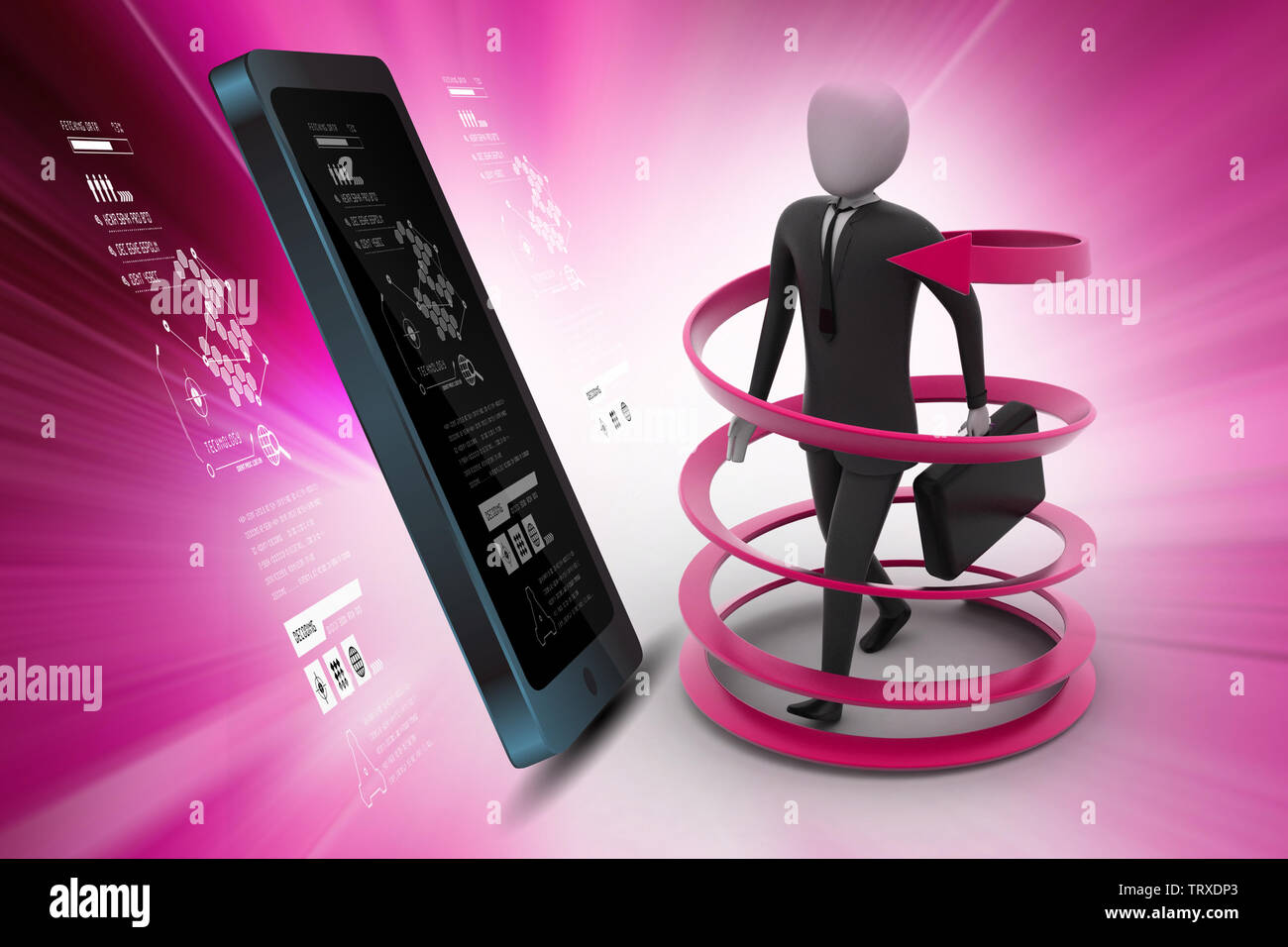 3d man business success concept Stock Photo - Alamy