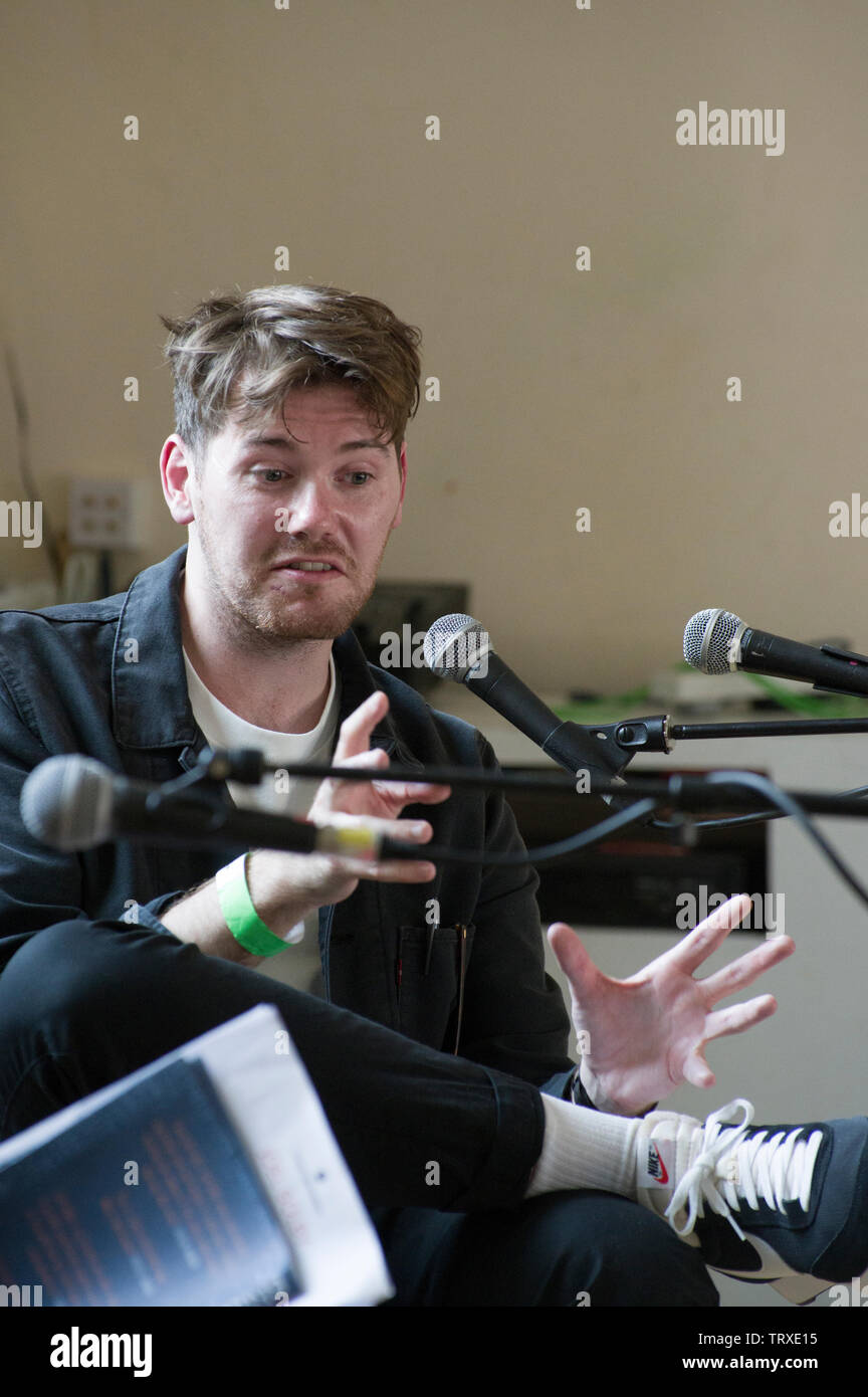 Joel Golby VICE and Guardian Guide journalist speaking in Abney Hall at ...