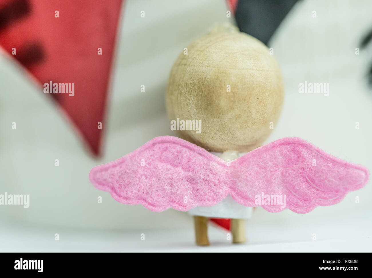 wood toy cute angle doll back view Stock Photo - Alamy