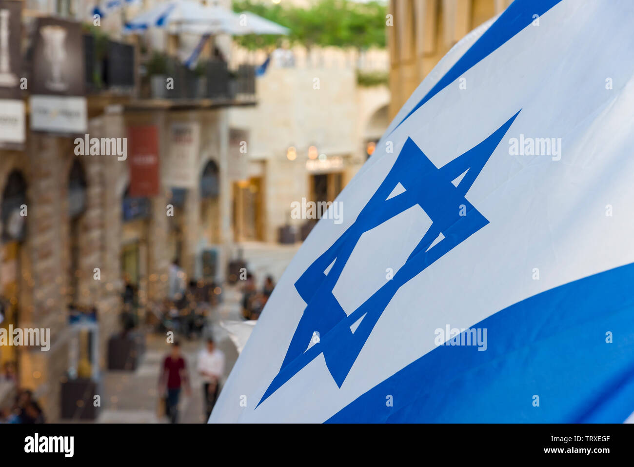 Flag of Israel Flag of Israel near the old city Stock Photo - Alamy