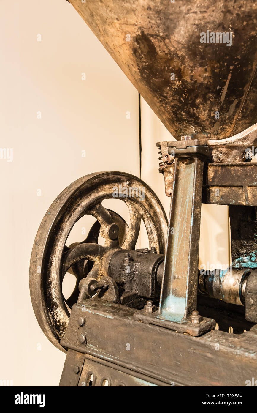 old rusty agriculture machine closeup on white background Stock Photo ...