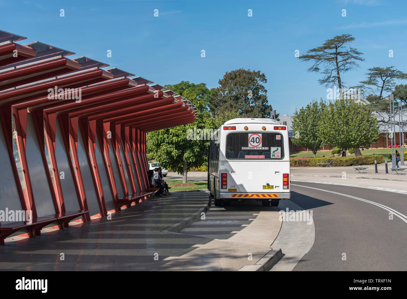 A long bus shelter at Western Sydney University (WSU or UWS ...