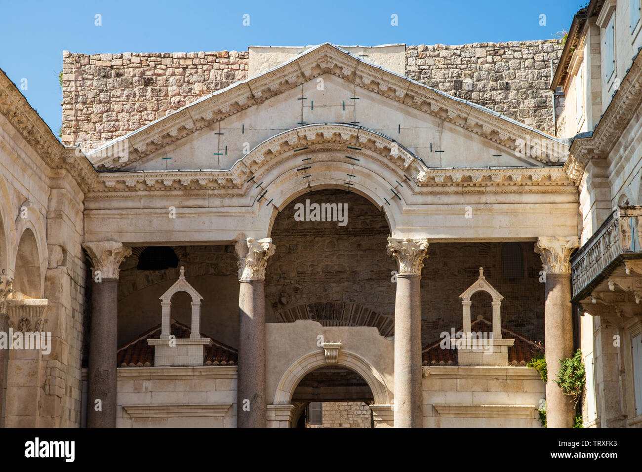 Split, Croatia, Roman emperor Diocletians palace and Peristyle square ...