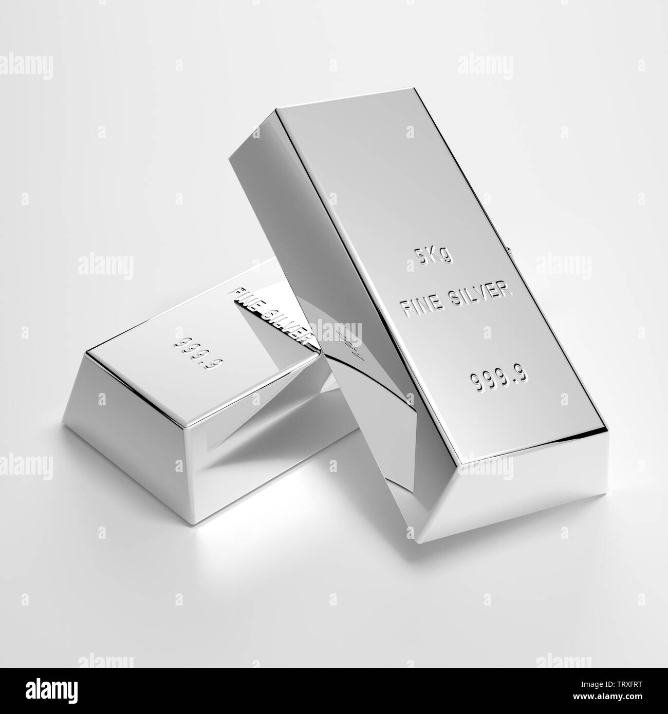 polishes silver bars on table - Illustration Stock Photo - Alamy