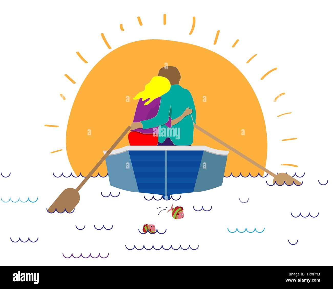 Happy Family Sailing Stock Vector Images - Alamy