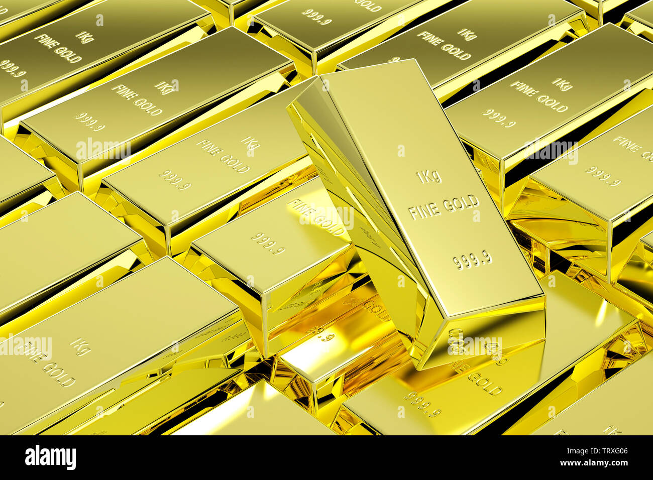 polished gold bars on table - Illustration Stock Photo - Alamy