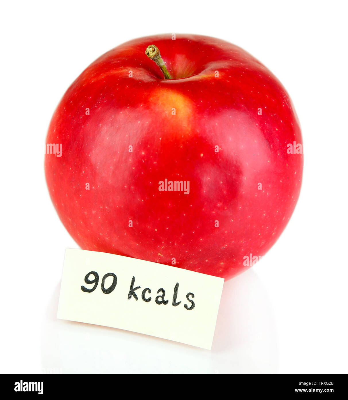 Calorie content of apple isolated on white Stock Photo - Alamy