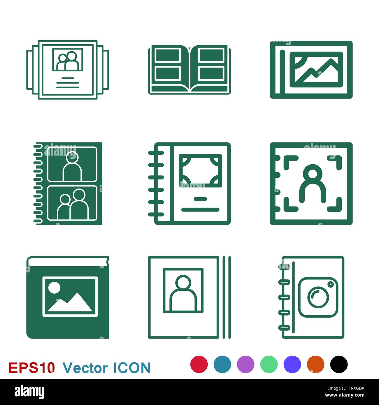 Photo album vector icon on white background illustration Stock Vector ...