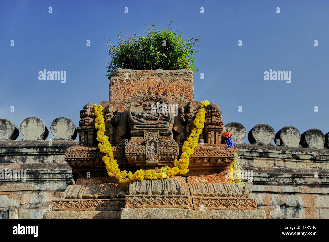 13 Oct 2009 Reclining lord Vishnu on stone carved Tulsi Vrinda at ...