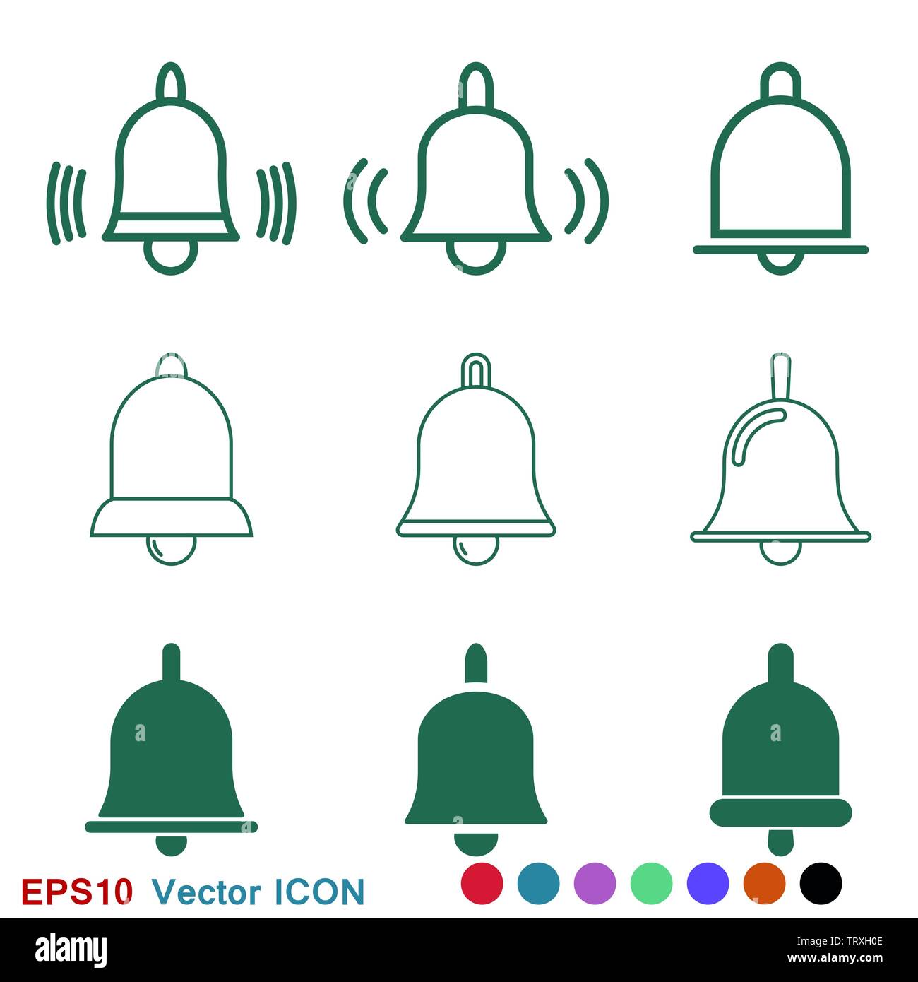 Bell Icon in trendy flat style isolated on grey background ...