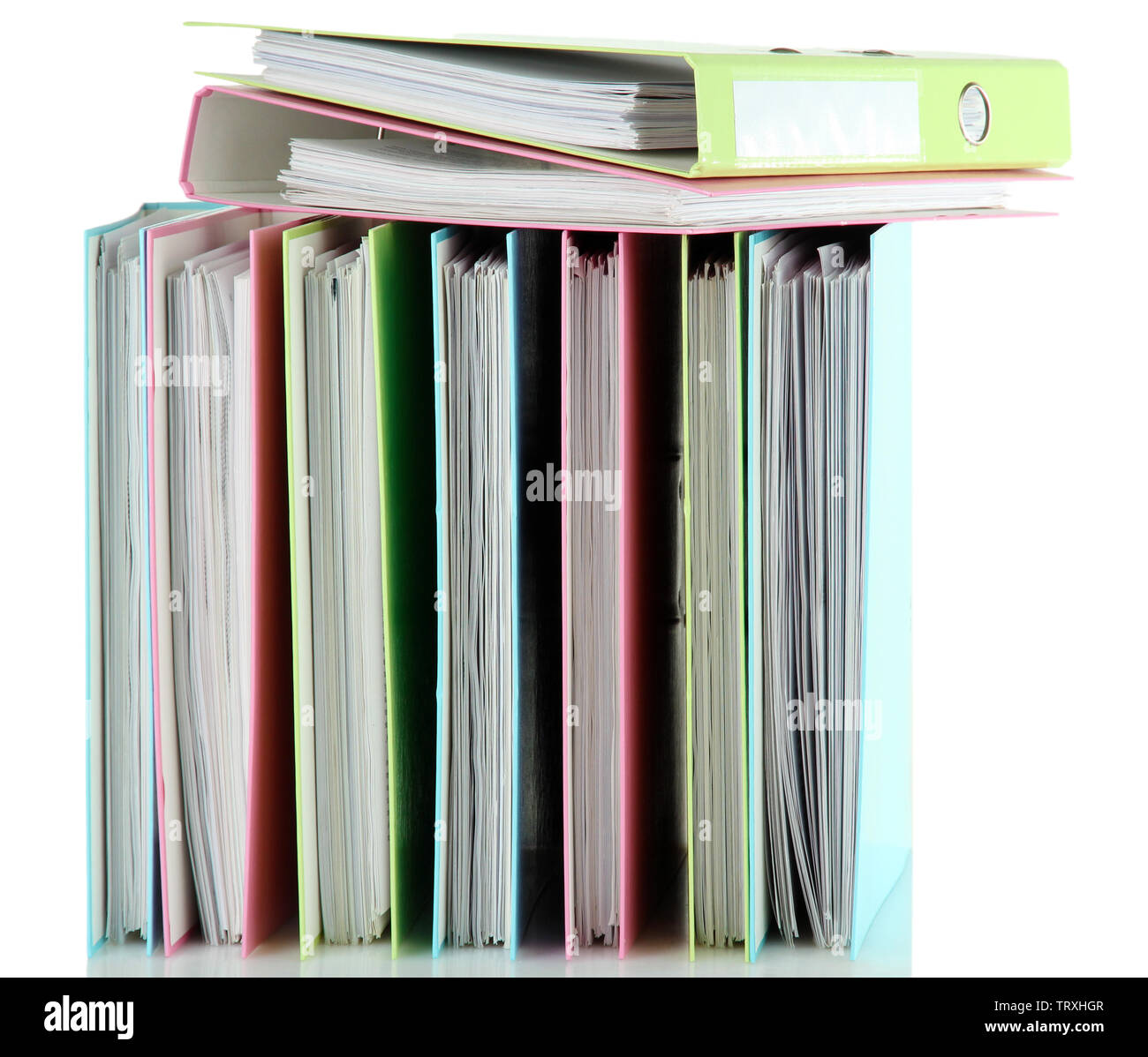 Colorful folders, isolated on white Stock Photo - Alamy