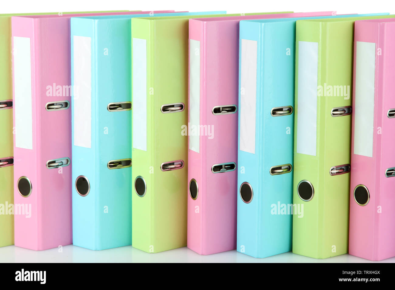 Colorful folders, isolated on white Stock Photo - Alamy