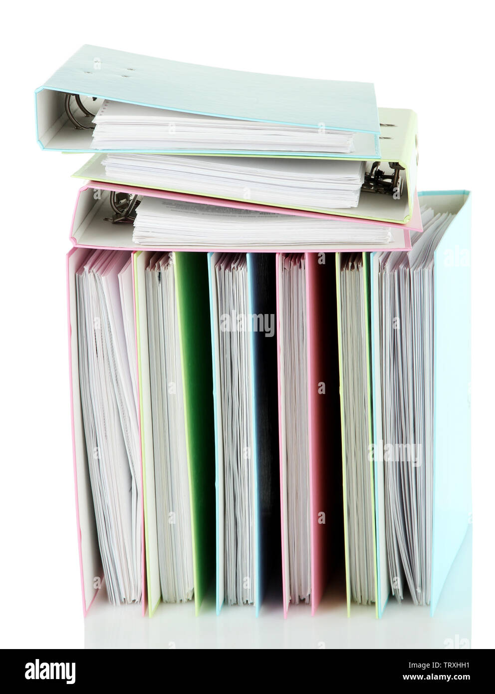 Colorful folders, isolated on white Stock Photo - Alamy