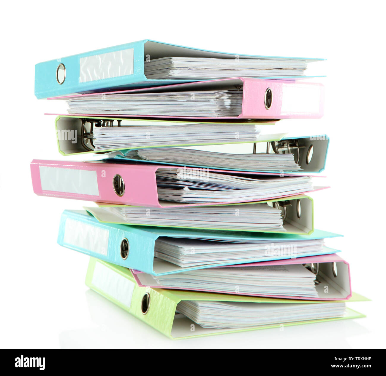 Colorful folders, isolated on white Stock Photo - Alamy