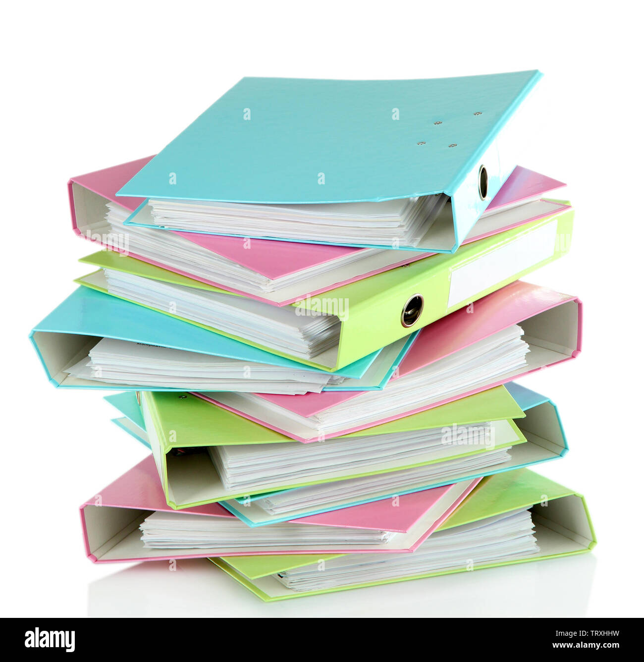 Colorful folders, isolated on white Stock Photo - Alamy
